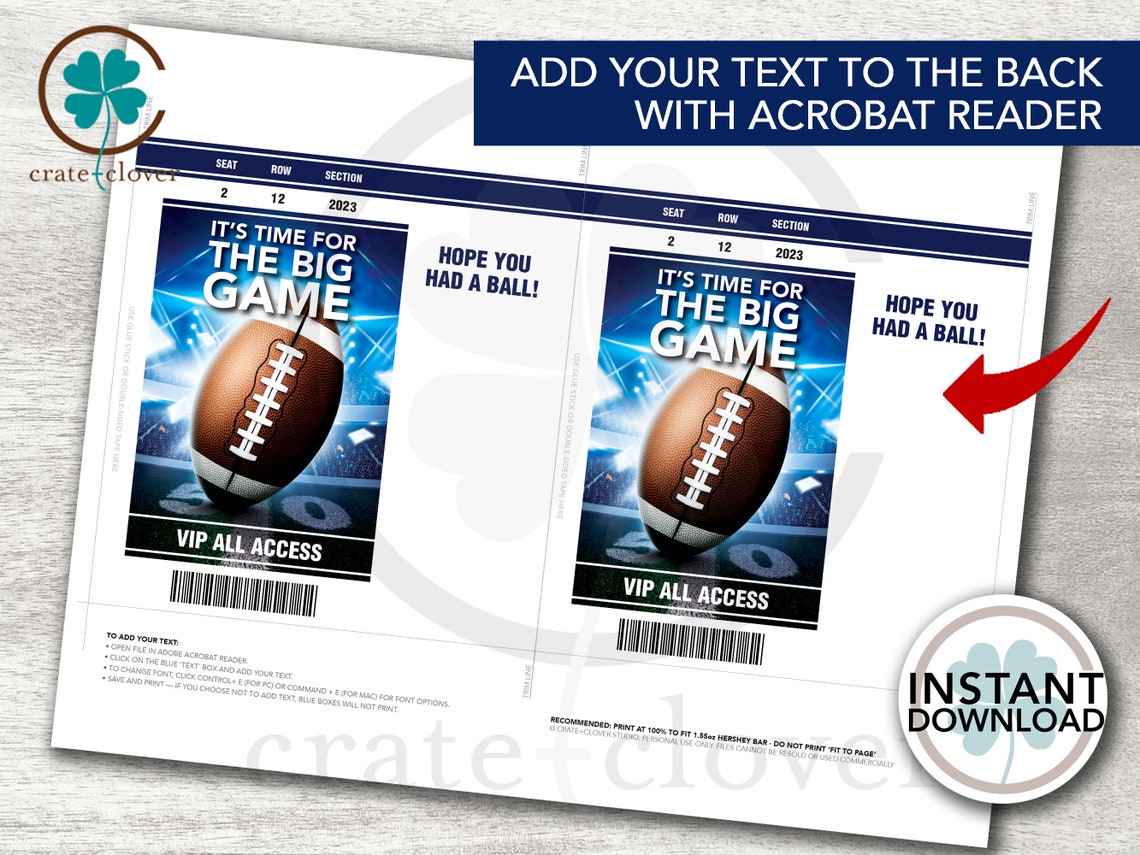 Big Game Football Party Favor | PRINTABLE | Chocolate Bar Wrapper ...