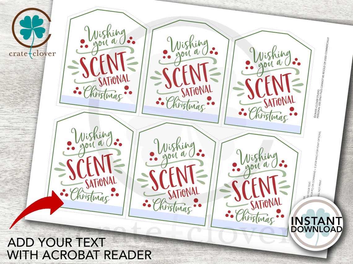 Scent-sational Christmas Gift Tag | Printable Holiday Tag (instant ...