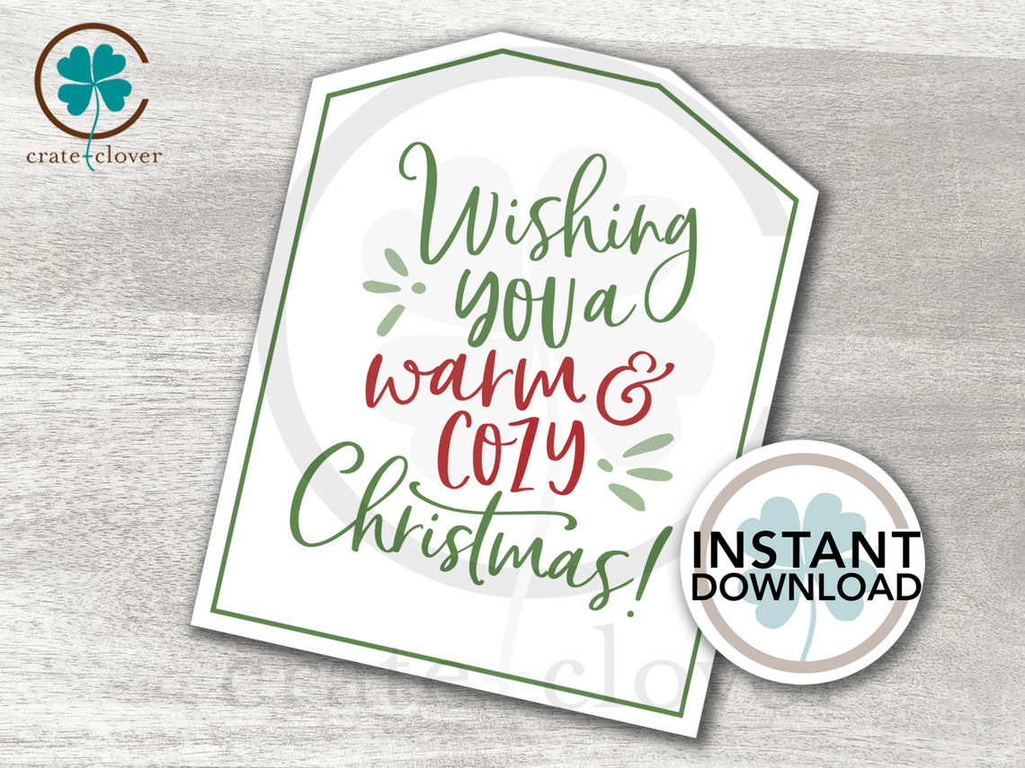 Wishing You a Warm and Cozy Christmas | INSTANT DOWNLOAD | Christmas ...