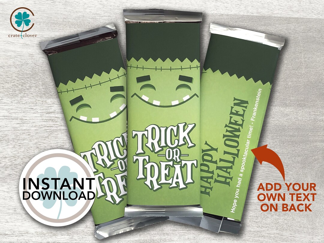 Halloween Party Favor | Frankenstein Candy Bar Wrapper | PRINTABLE ...