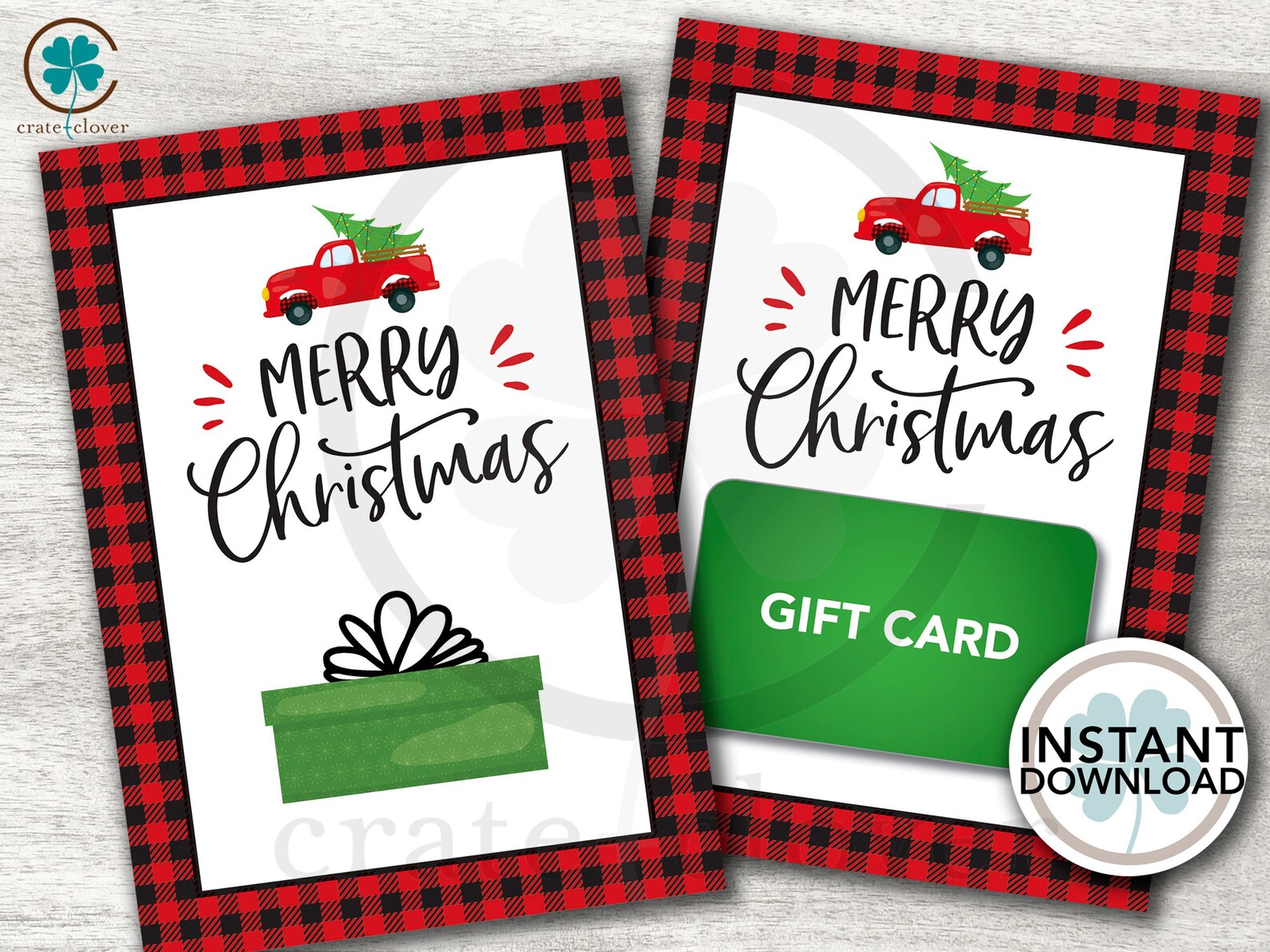 Christmas Gift Card Holder PRINTABLE Thank You Card INSTANT DOWNLOAD ...