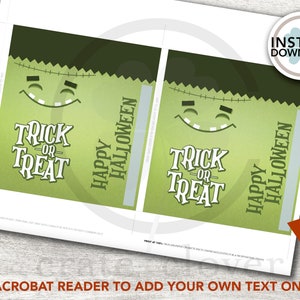 Halloween Party Favor | Frankenstein Candy Bar Wrapper | PRINTABLE ...