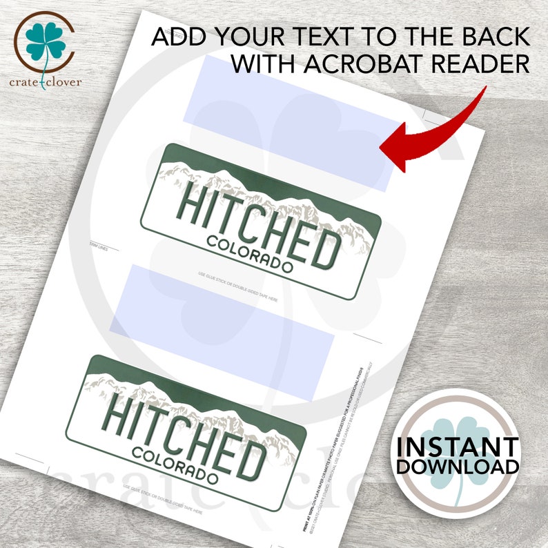 Colorado Wedding Favor: License Plate Chocolate Bar Wrapper (digital ...
