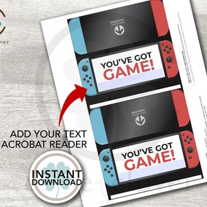 Gamer Wrapper Hershey Chocolate Bar PRINTABLE Party Favor Thank You ...