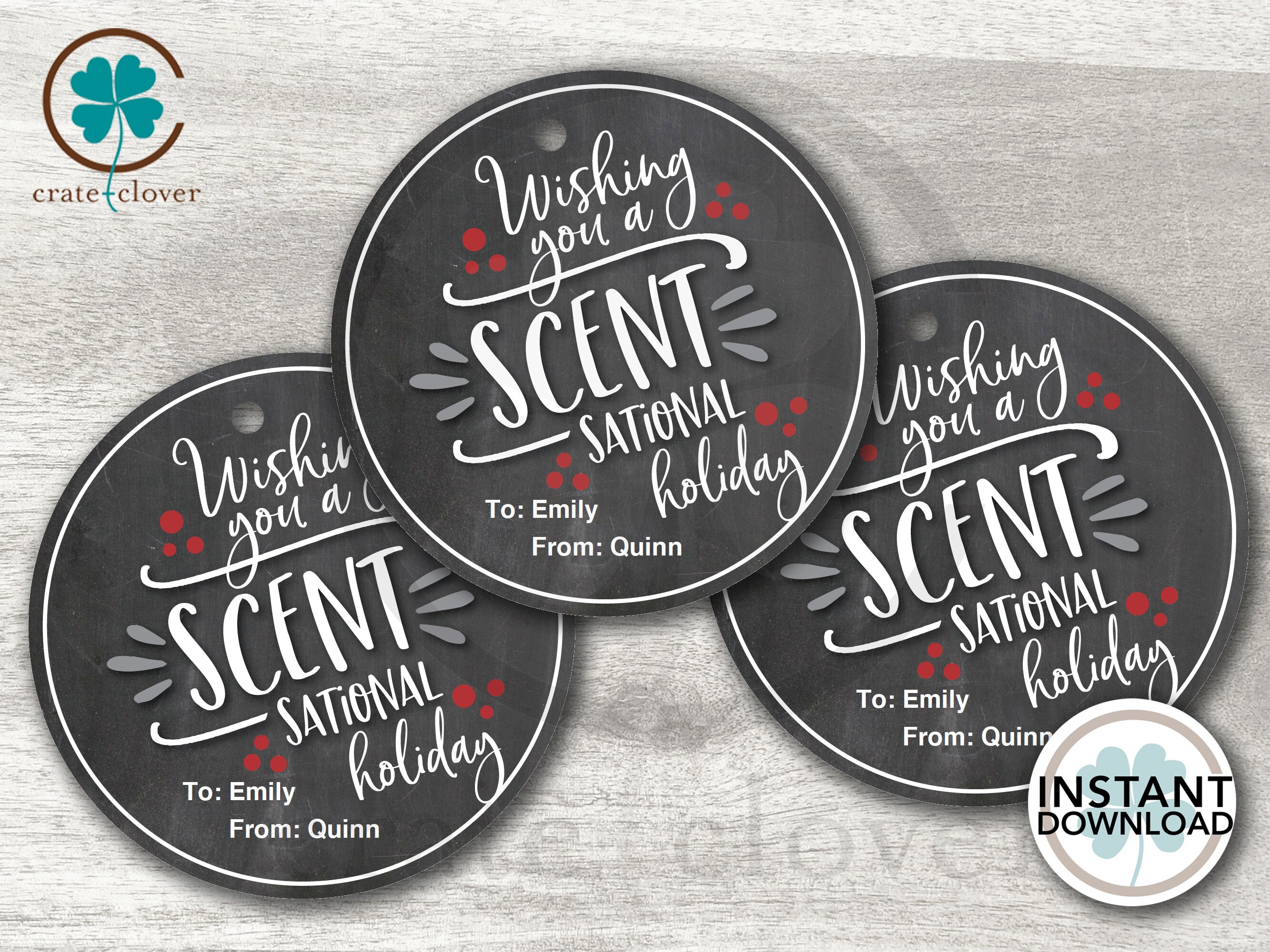 Wishing You a Scentsational Holiday Printable Circle | Etsy