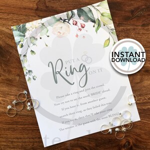 Bridal Shower Ring Game | INSTANT DOWNLOAD | Put A Ring on It Game ...