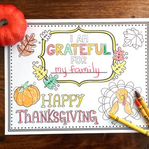 Thanksgiving Coloring Sheet | PRINTABLE | Placemat Dinner Table ...
