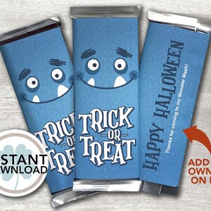 Halloween Candy Bar Wrapper | PRINTABLE | Trick or Treat | INSTANT ...