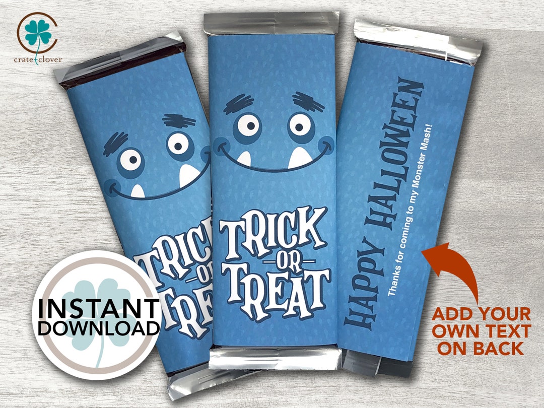 Monster Halloween Candy Bar Wrapper: Trick or Treat Party Favor ...