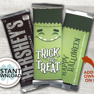 Halloween Party Favor Frankenstein Candy Bar Wrapper - Etsy
