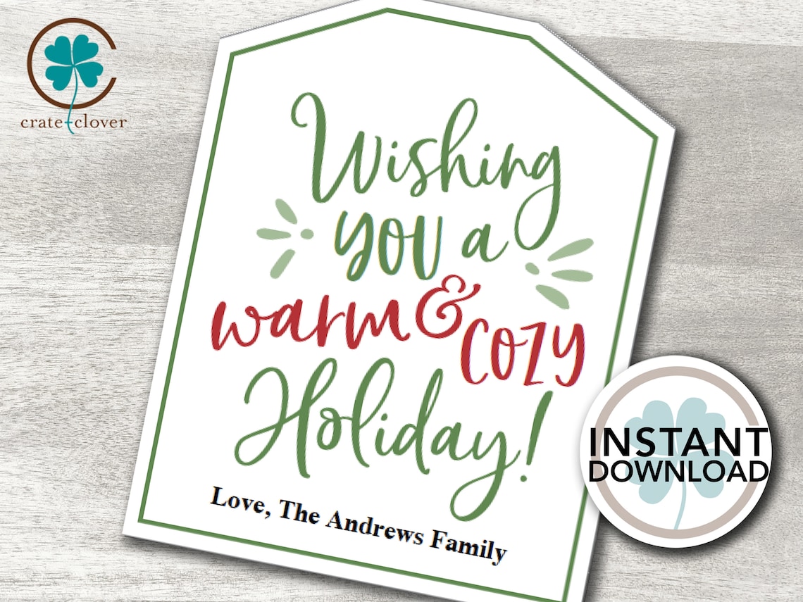 Wishing You a Warm and Cozy Holiday INSTANT DOWNLOAD - Etsy