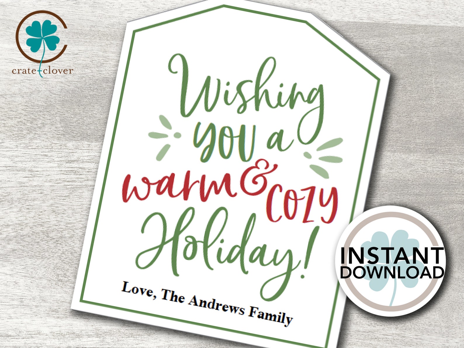 Wishing You a Warm and Cozy Holiday INSTANT DOWNLOAD - Etsy