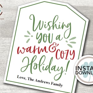 Wishing You a Warm and Cozy Holiday | INSTANT DOWNLOAD | Holiday White ...