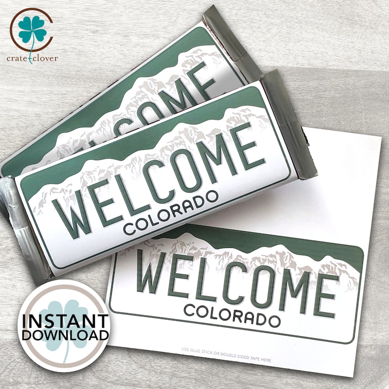 Colorado Welcome Gift: License Plate Chocolate Bar Wrapper (digital ...