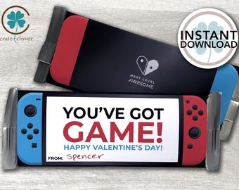 Gamer Valentine Chocolate Wrapper Videogame Valentines School Valentine ...
