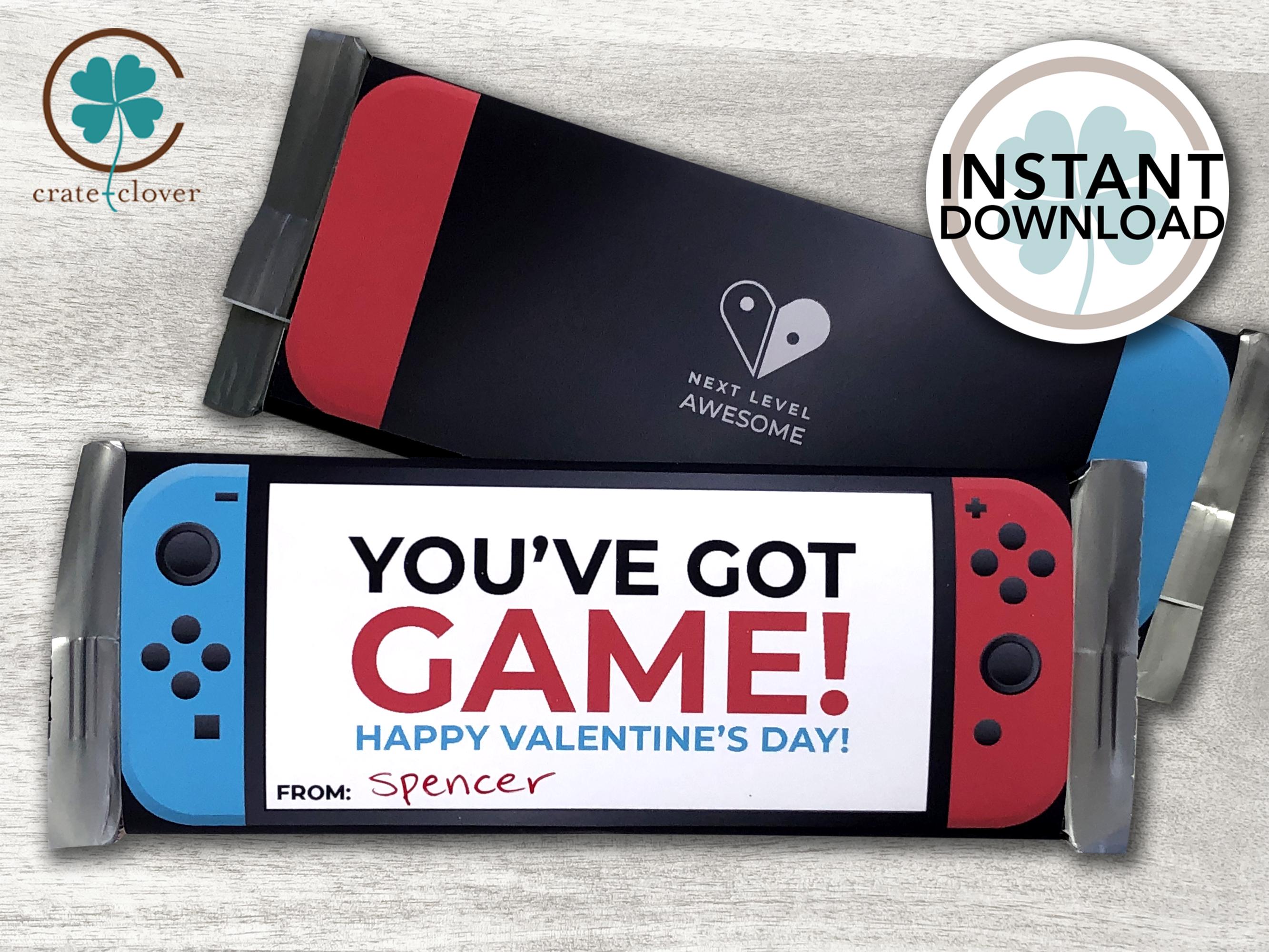 VALENTINE Gamer Chocolate Bar Wrapper | Printable | Classroom Valentine ...