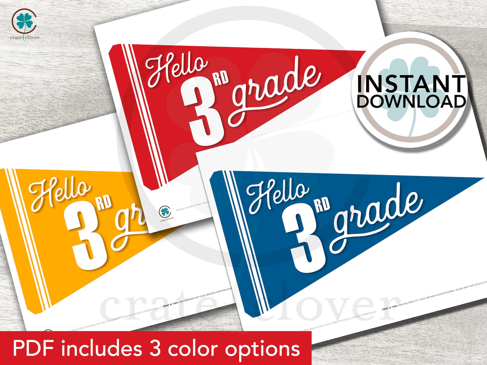 Hello 3rd Grade Flag Back to School Sign First Day of - Etsy