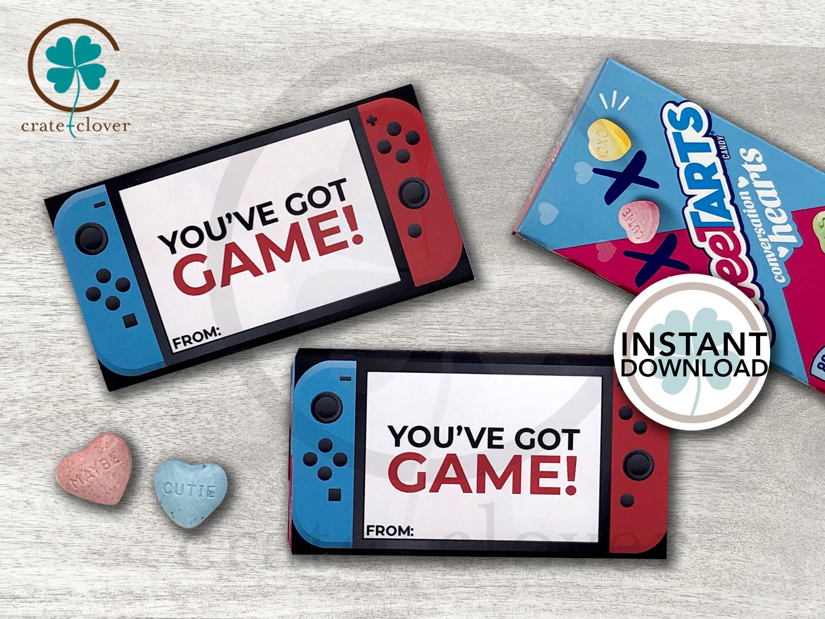 Gamer Valentine Wrapper Conversation Heart Box PRINTABLE - Etsy