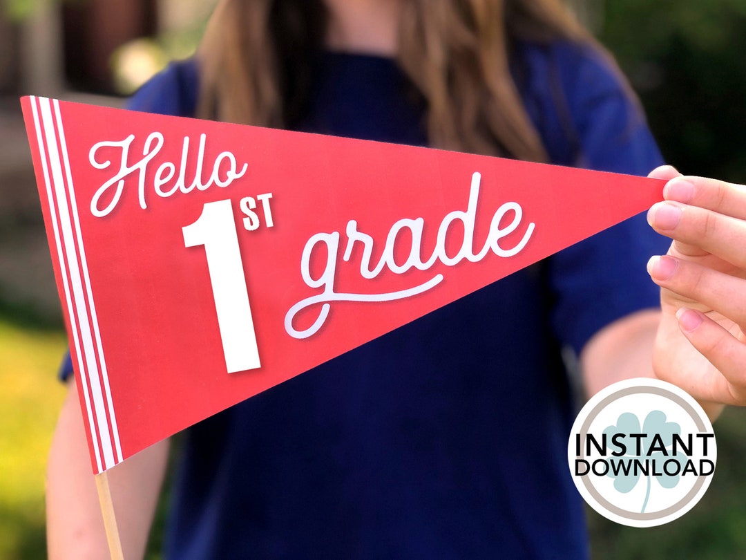 Hello 1st Grade Flag | First Day of School | Back to School Sign ...