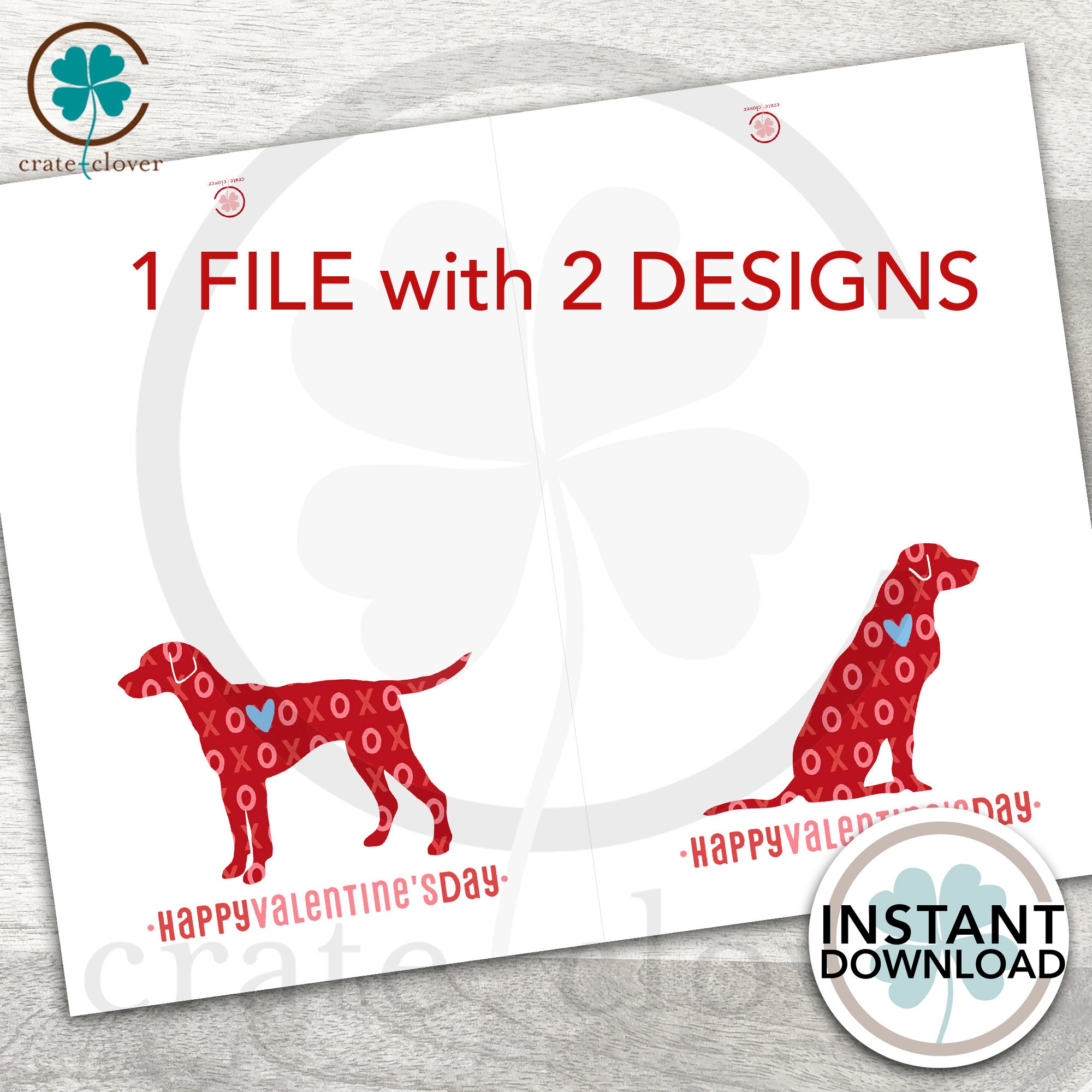 LAB Valentine's Day Card Dog Lover PRINTABLE INSTANT | Etsy