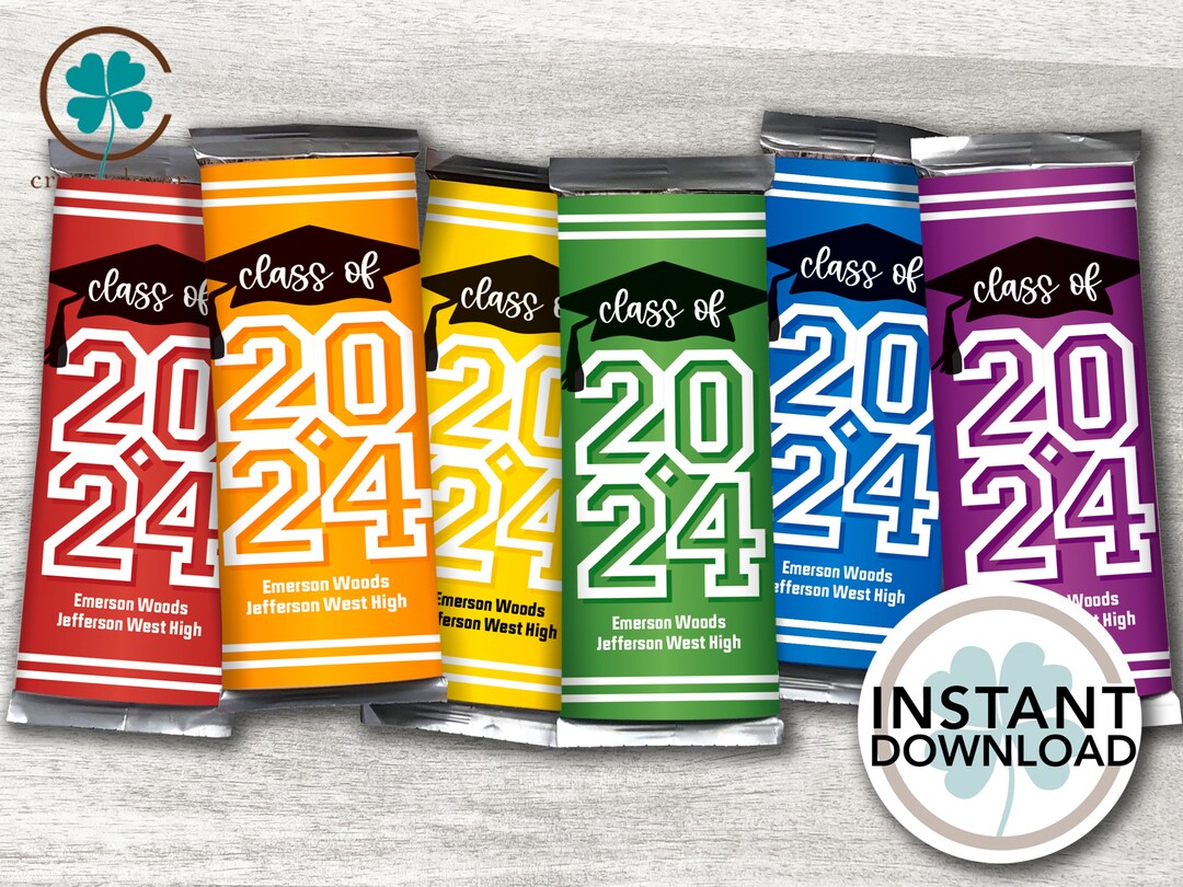 Class of 2024 Graduation Party Favor Senior Banquet PRINTABLE Candy Bar ...