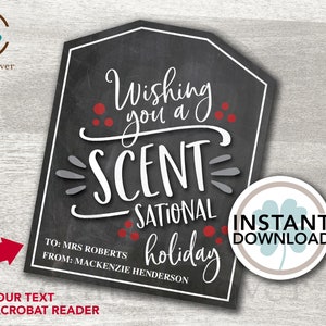 Wishing You a Scentsational Holiday | Printable | Holiday Gift Tag ...