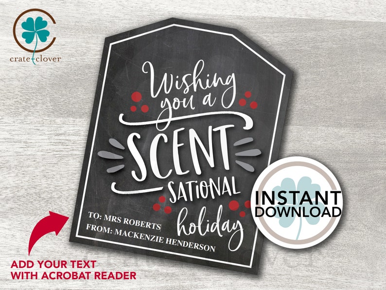 Scentsational Gift Tag: Printable Holiday Card for Candles Soaps ...
