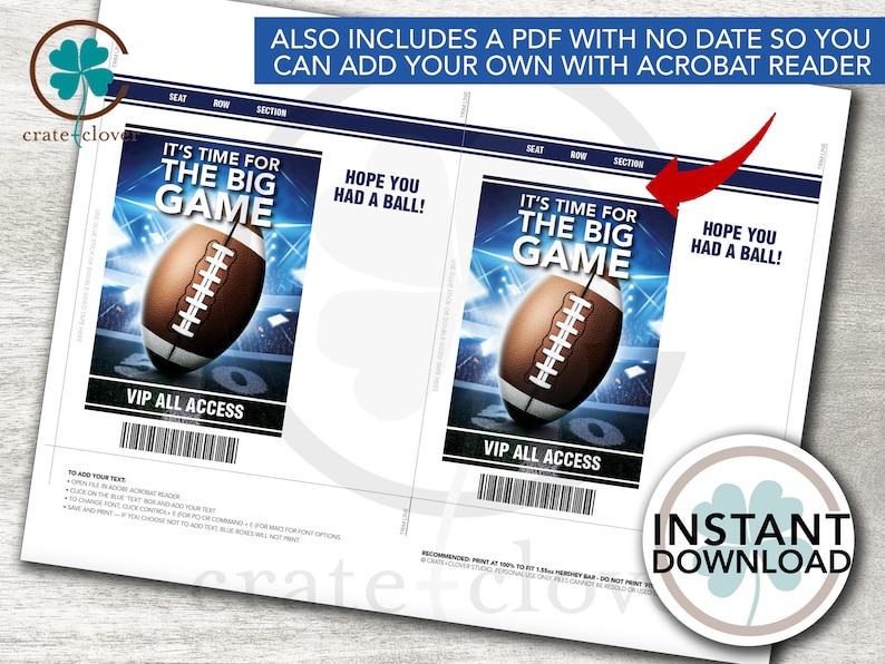Big Game Football Party Favor | PRINTABLE | Chocolate Bar Wrapper ...