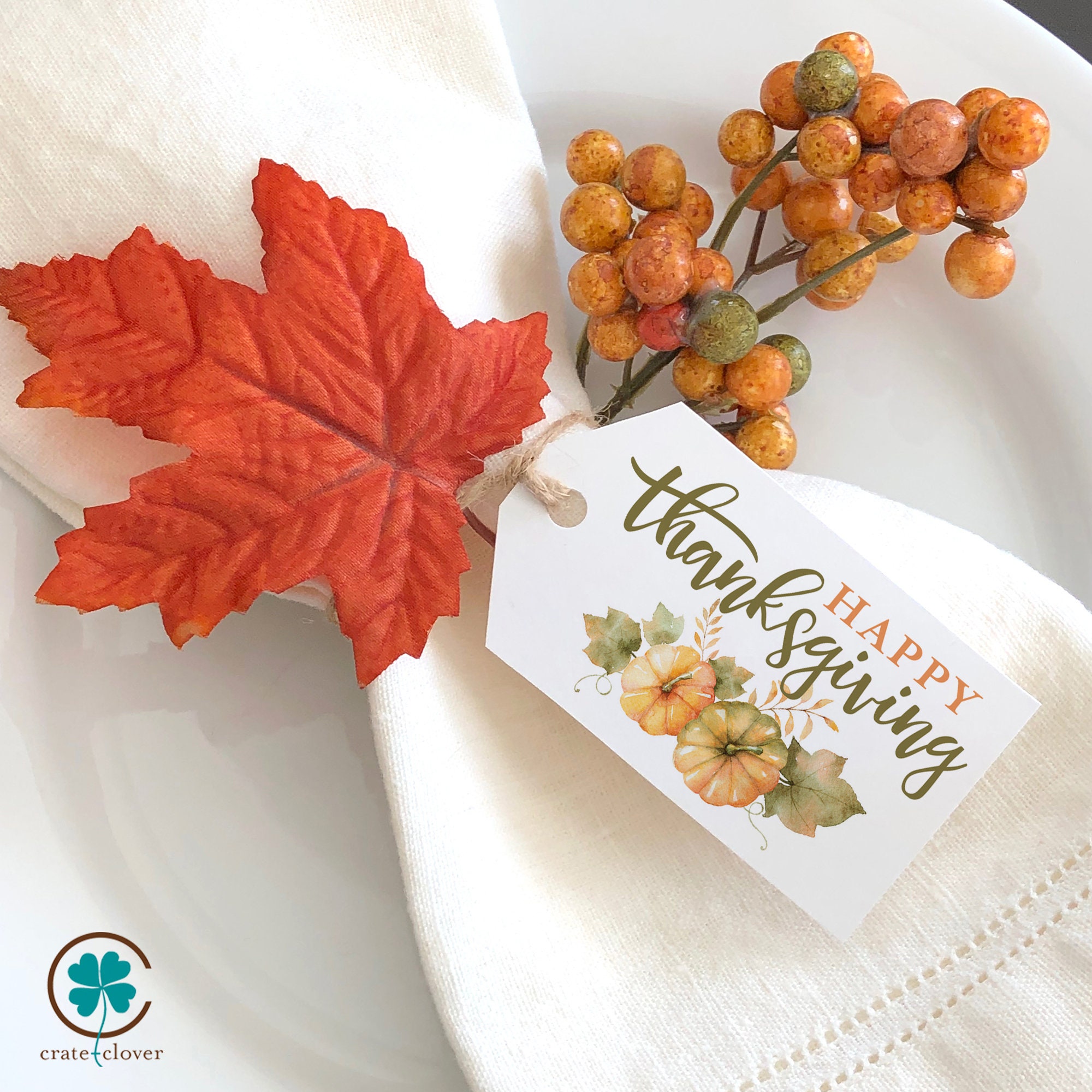 Happy Thanksgiving Gift Tag Thanksgiving Hang Tag - Etsy