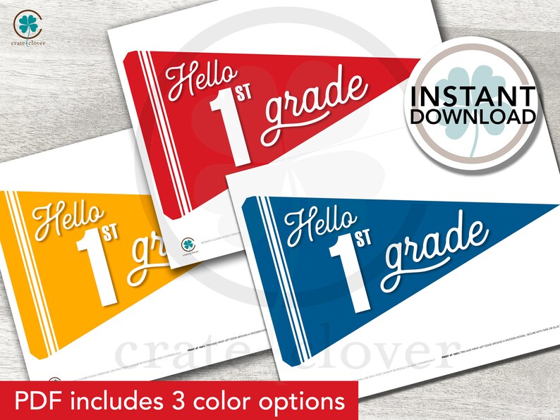 Hello 1st Grade Flag First Day of School Back to School - Etsy