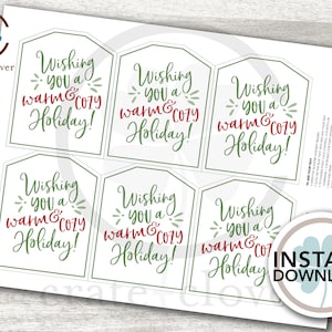 Wishing You a Warm and Cozy Holiday | INSTANT DOWNLOAD | Holiday White ...