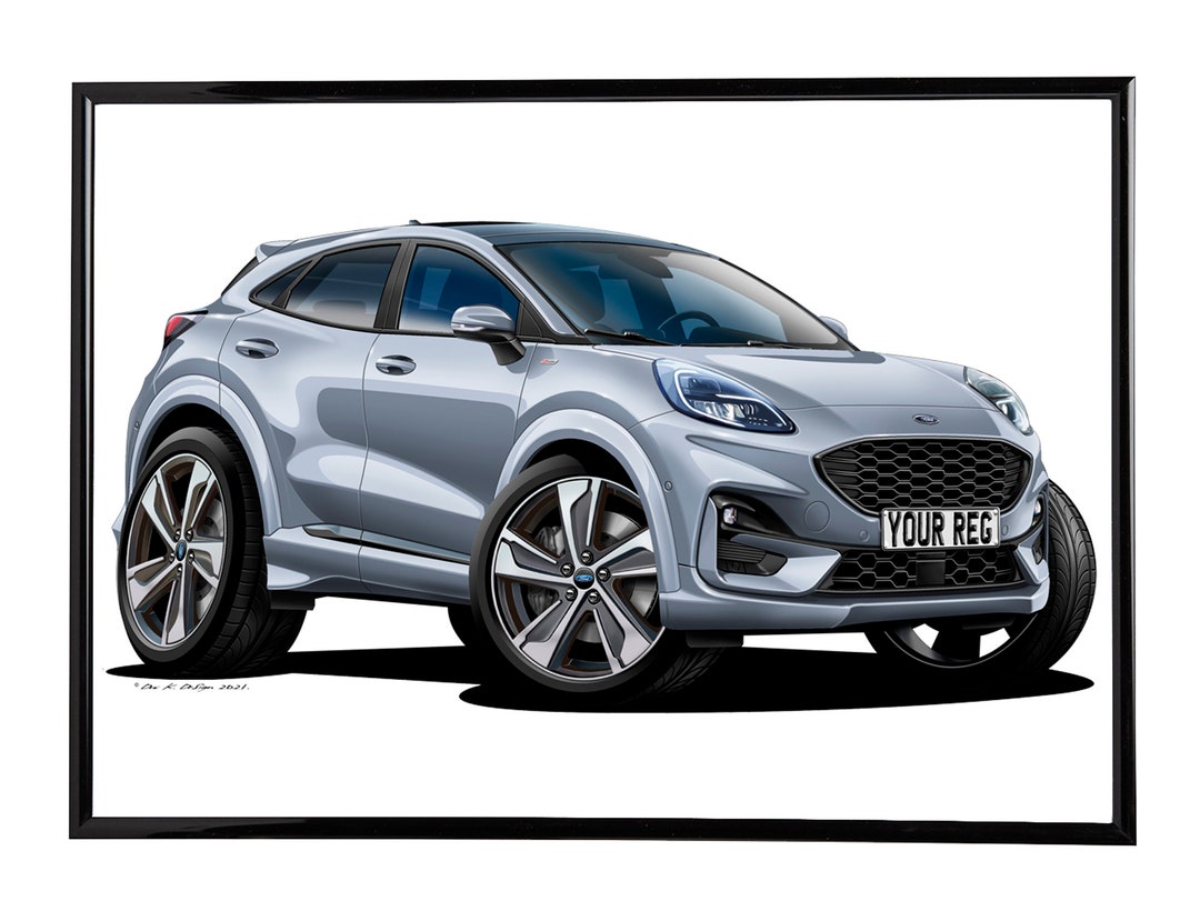 Wicked Artz Cartoon Caricature Car Art Picture of a Ford Puma St-line ...