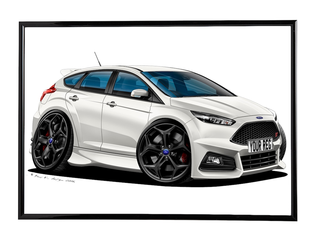 Wicked Artz Cartoon Caricature Car Art Picture of a Ford Focus MK3 ST ...