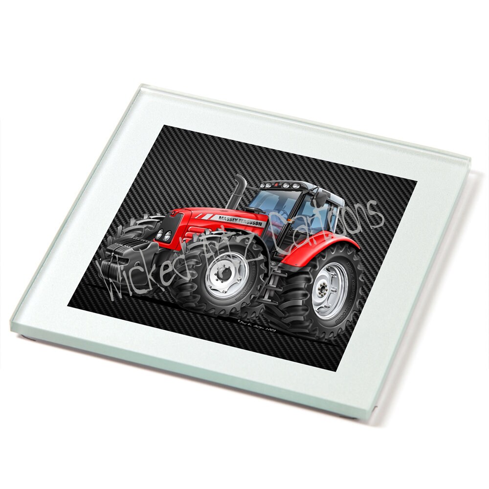 Wicked Artz Cartoon Car Classic Massey Ferguson Tractor Premium Glass ...