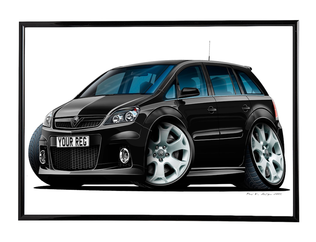 Wicked Artz Cartoon Caricature Car Art Picture of a Vauxhall Zafira MK2 ...