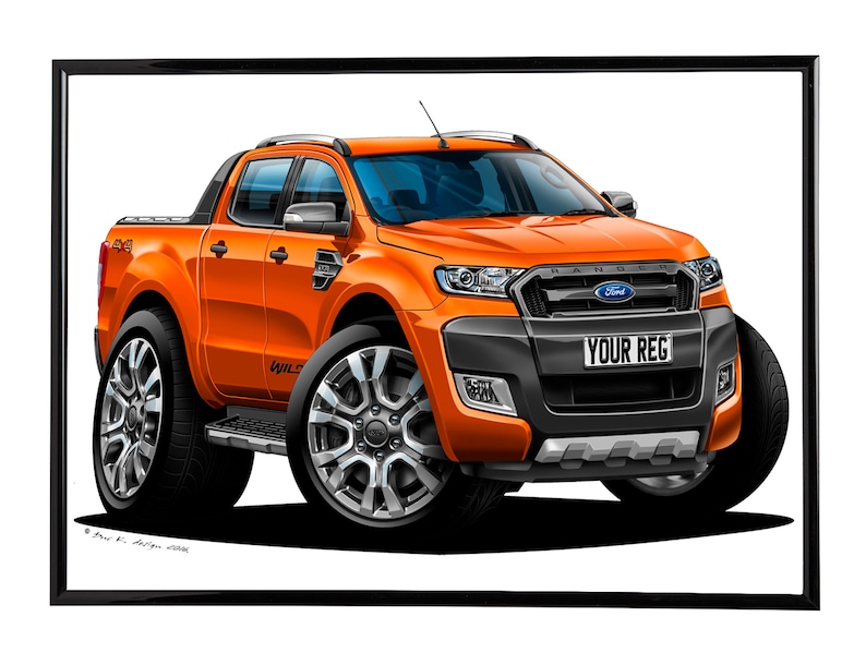Wicked Artz Cartoon Caricature Car Art Picture Ford Ranger Wildtrack ...