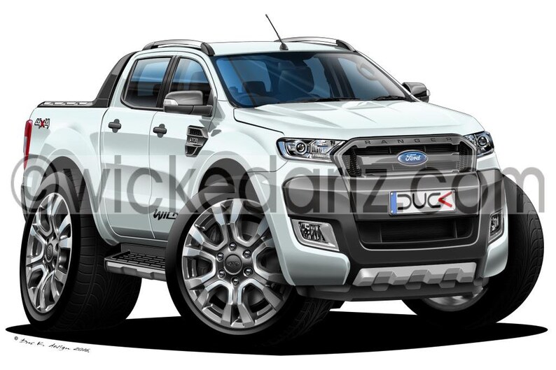 Wicked Artz Cartoon Caricature Car Art Picture Ford Ranger Wildtrack ...