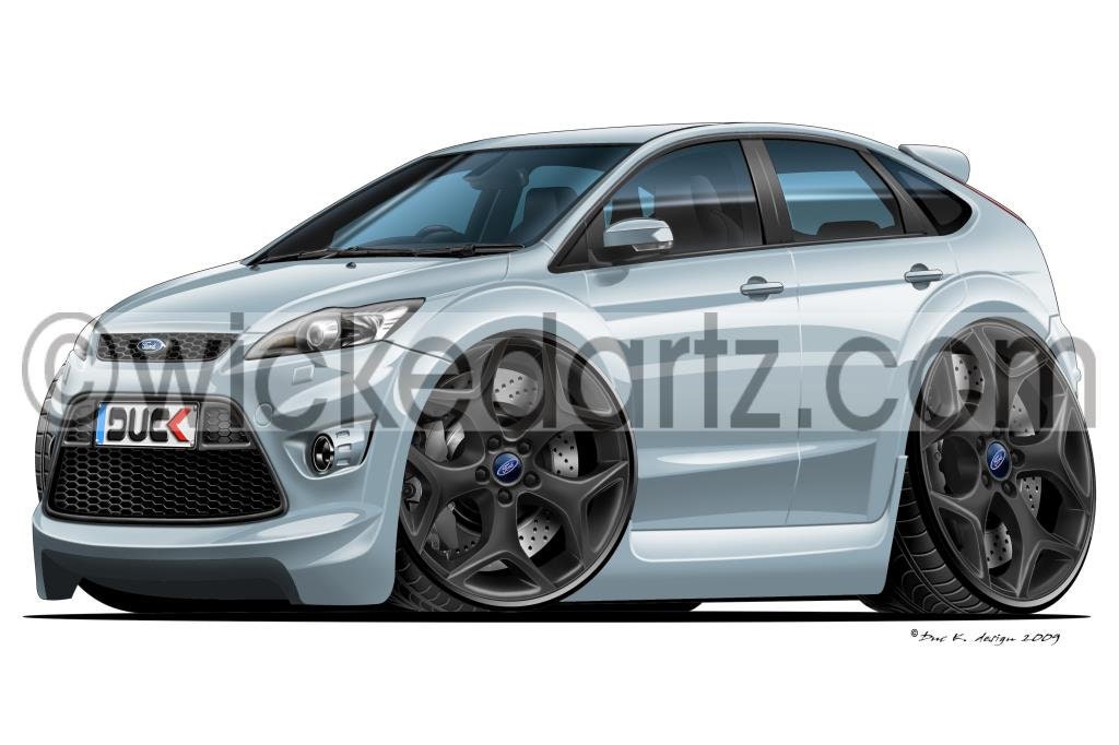 Wicked Artz Cartoon Caricature Car Art Picture Ford Focus MK2 ST BK ...