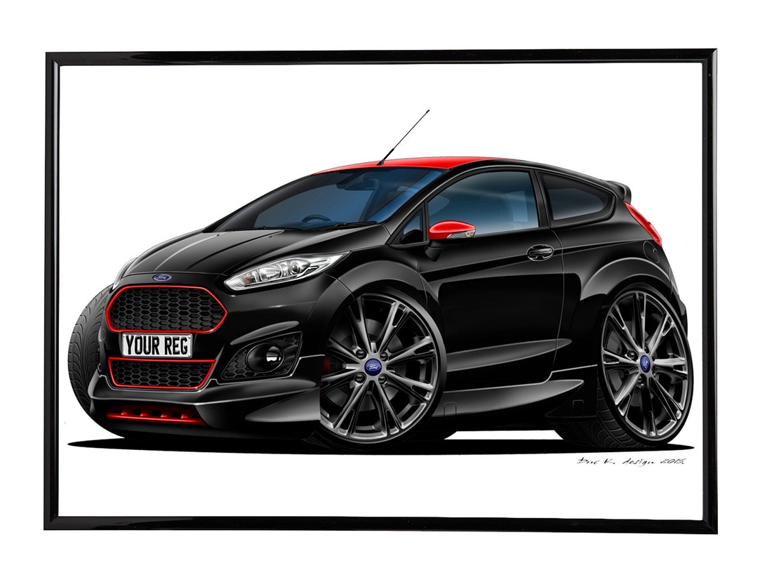 Wicked Artz Cartoon Caricature Car Art Picture of a Ford Fiesta MK7 ...