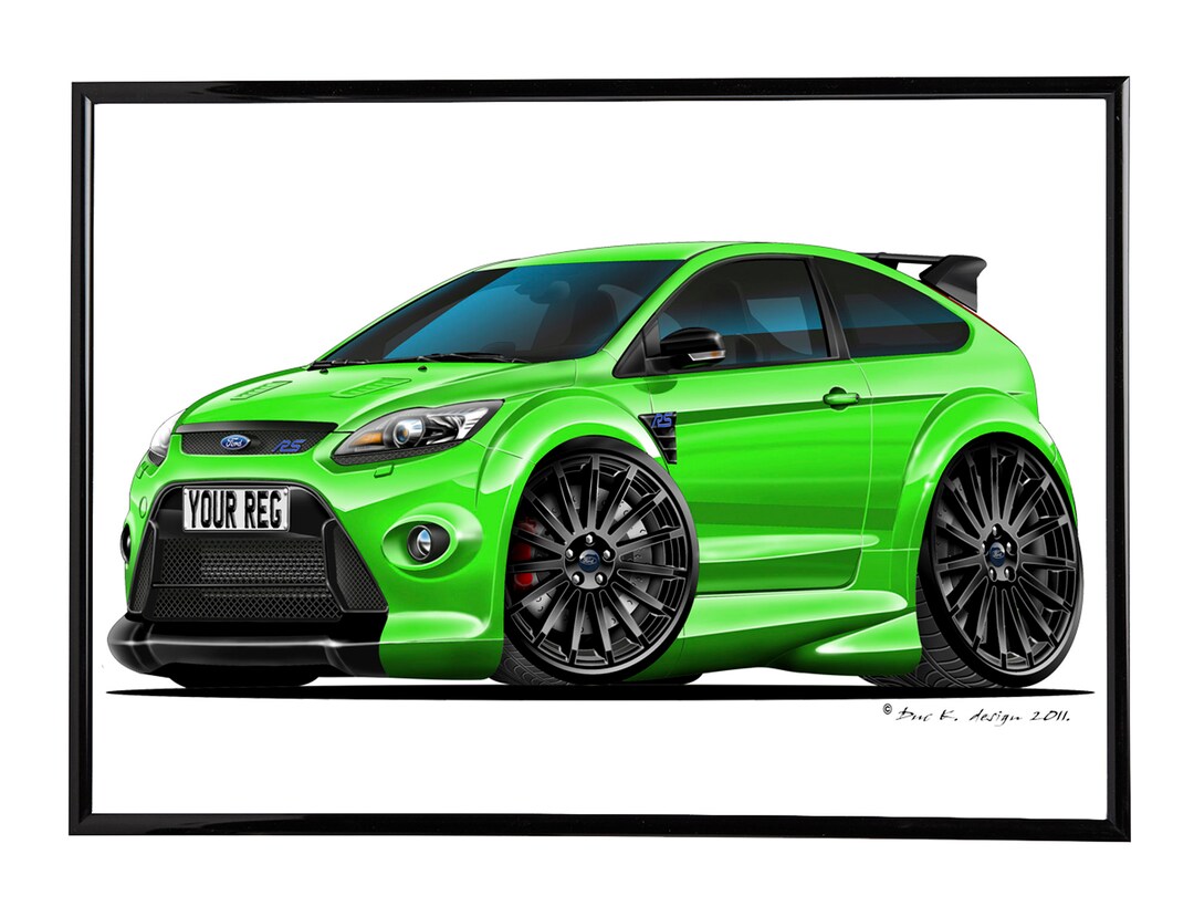 Wicked Artz Cartoon Caricature Car Art Picture of a Ford Focus - Etsy