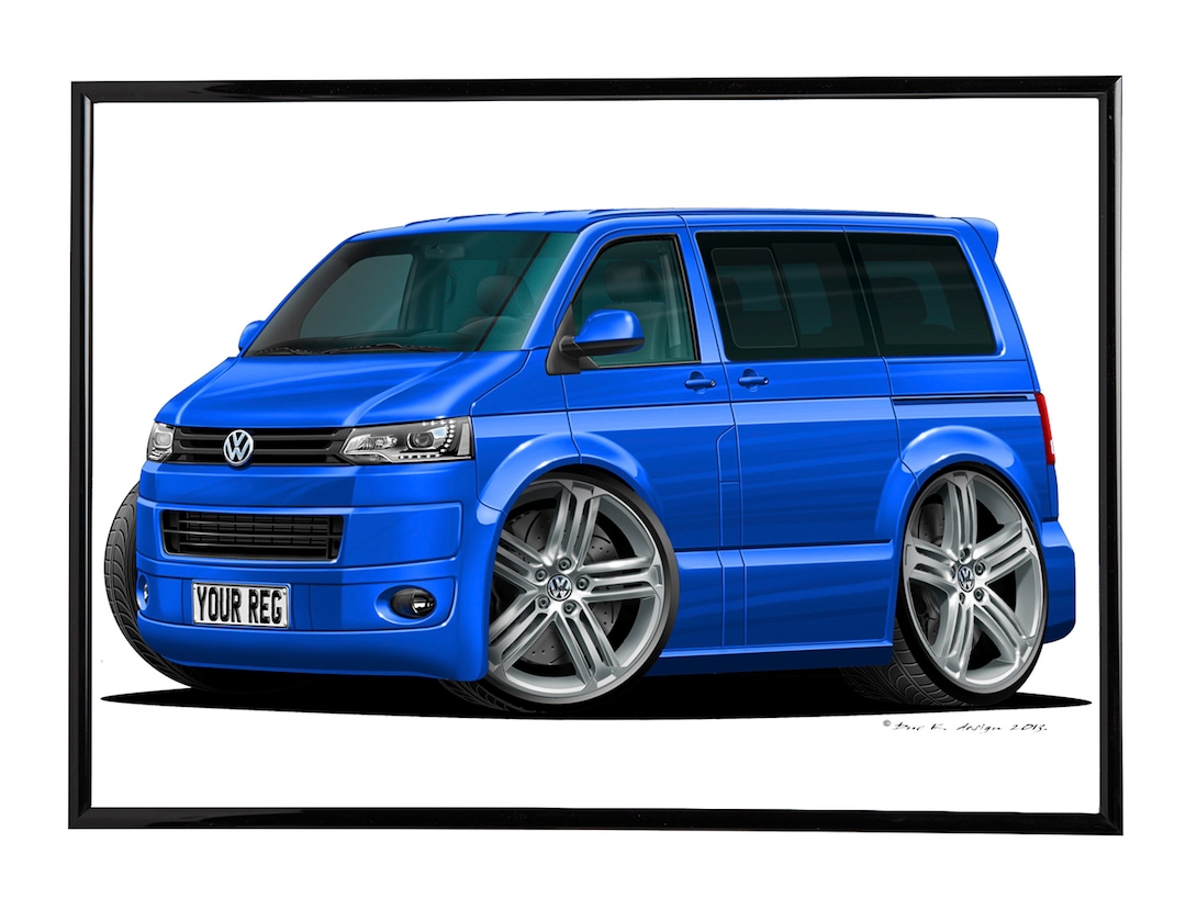 Wicked Artz Cartoon Caricature Car Art Picture Volkswagen VW T5 ...