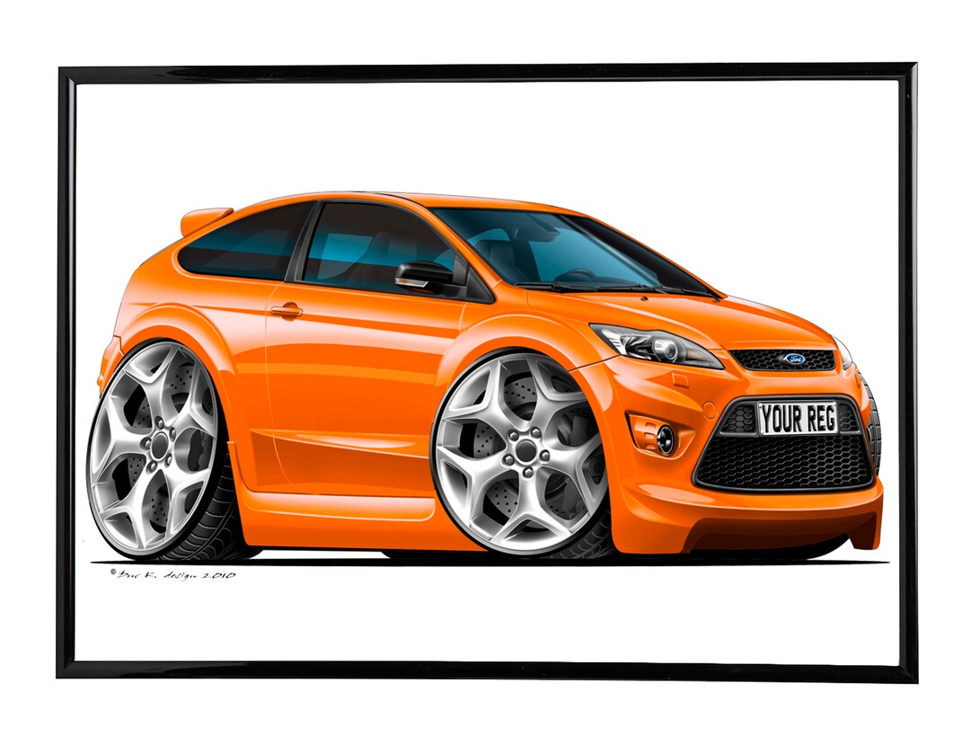 Wicked Artz Cartoon Caricature Car Art Picture Ford Focus MK2 ST ...