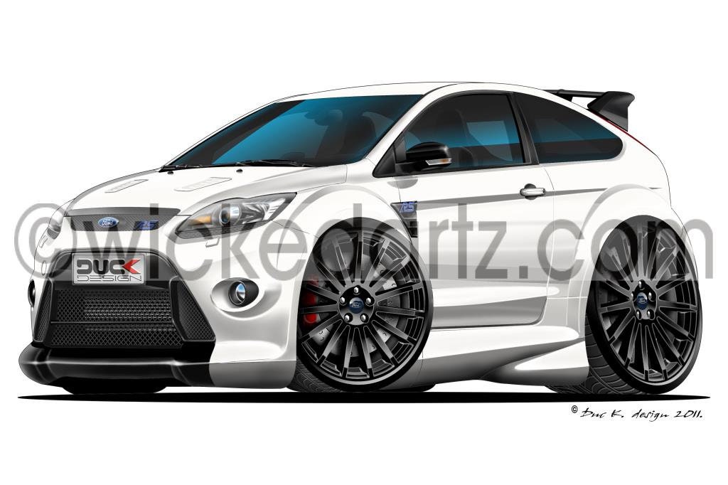 Wicked Artz Cartoon Caricature Car Art Picture of a Ford Focus MK2 RS ...