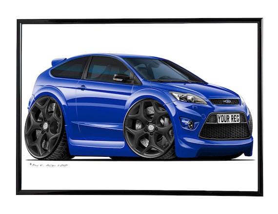 Wicked Artz Cartoon Caricature Car Art Picture Ford Focus MK2 - Etsy