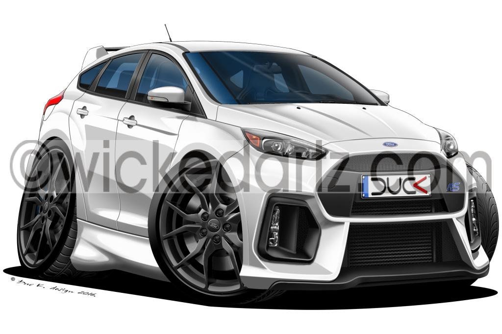 Wicked Artz Cartoon Caricature Car Art Picture of a Ford Focus MK3 RS ...