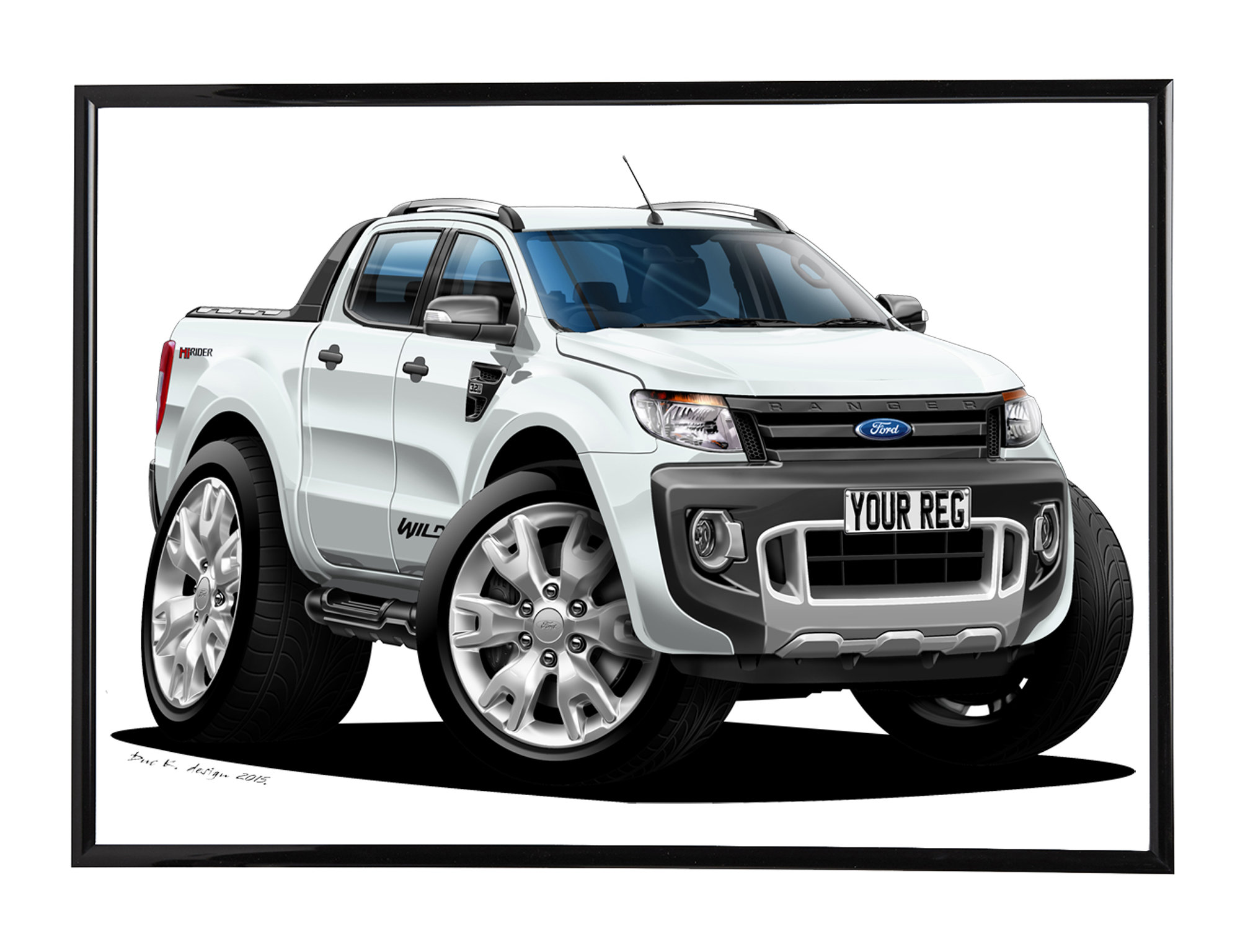 Wicked Artz Cartoon Caricature Car Art Picture Ford Ranger Wildtrack ...
