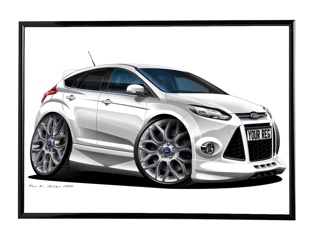 Wicked Artz Cartoon Caricature Car Art Picture of a Ford Focus MK3 ...