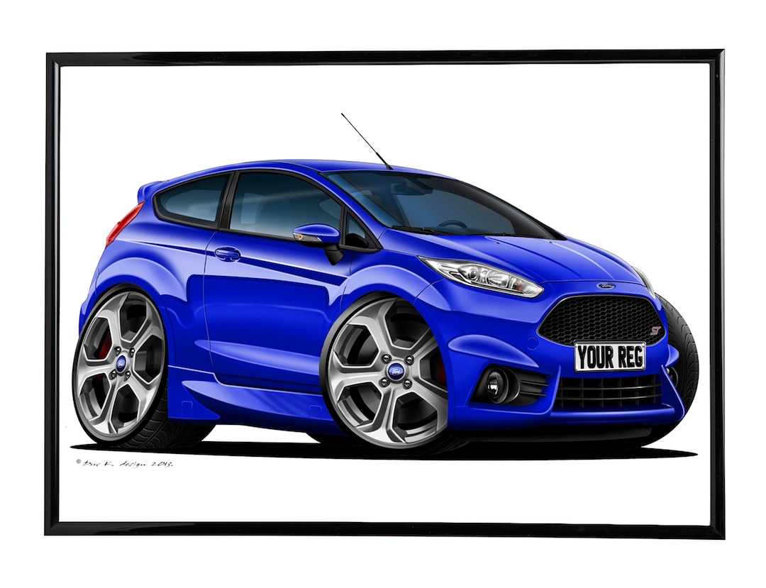 Wicked Artz Cartoon Caricature Car Art Picture of a Ford Fiesta MK7 ST ...