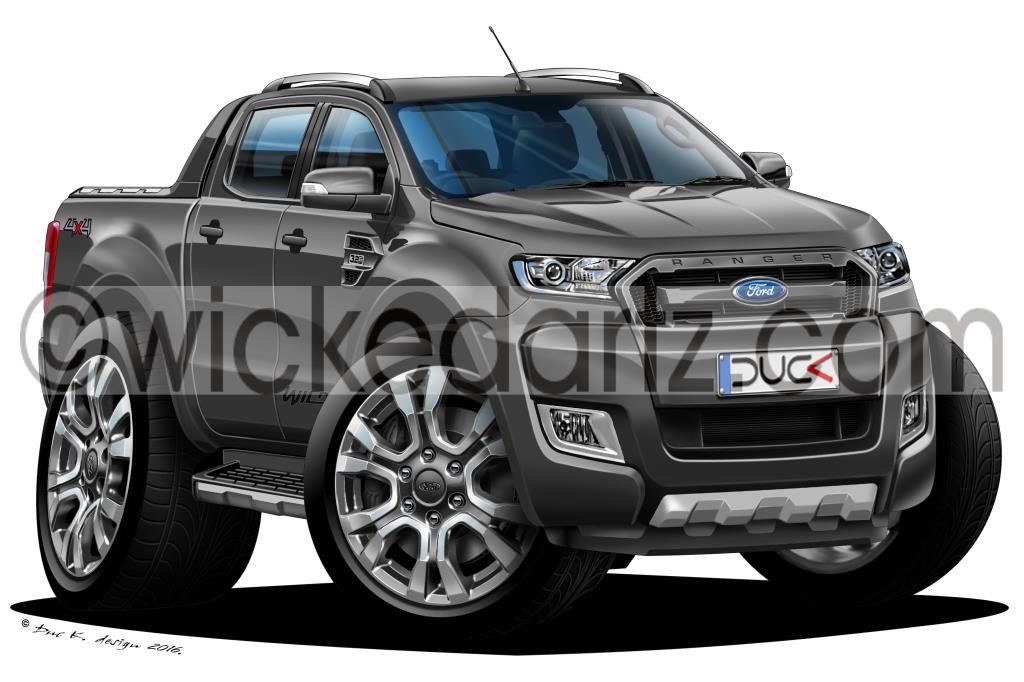 Wicked Artz Cartoon Caricature Car Art Picture Ford Ranger Wildtrack ...