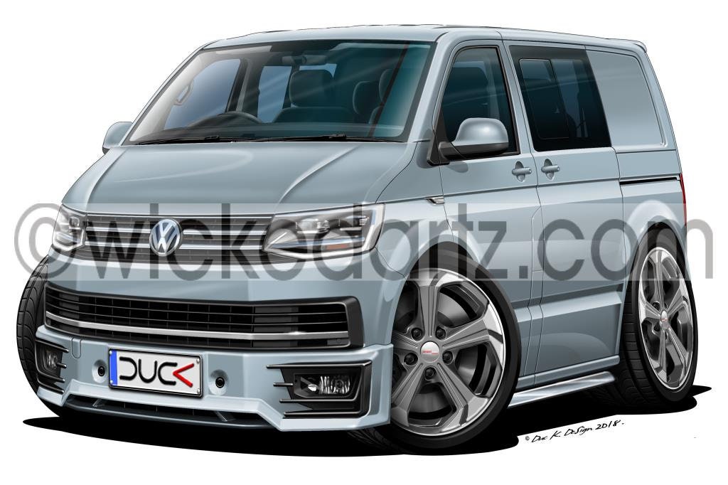 Wicked Artz Cartoon Caricature Car Art Picture Volkswagen VW T6 ...
